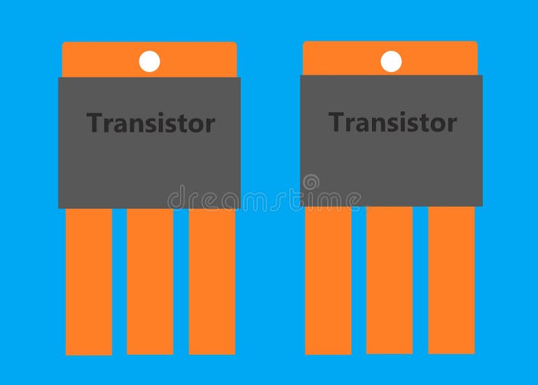 985b. a Pair of Simple Basic Shapes of a Transistor Electronic ...
