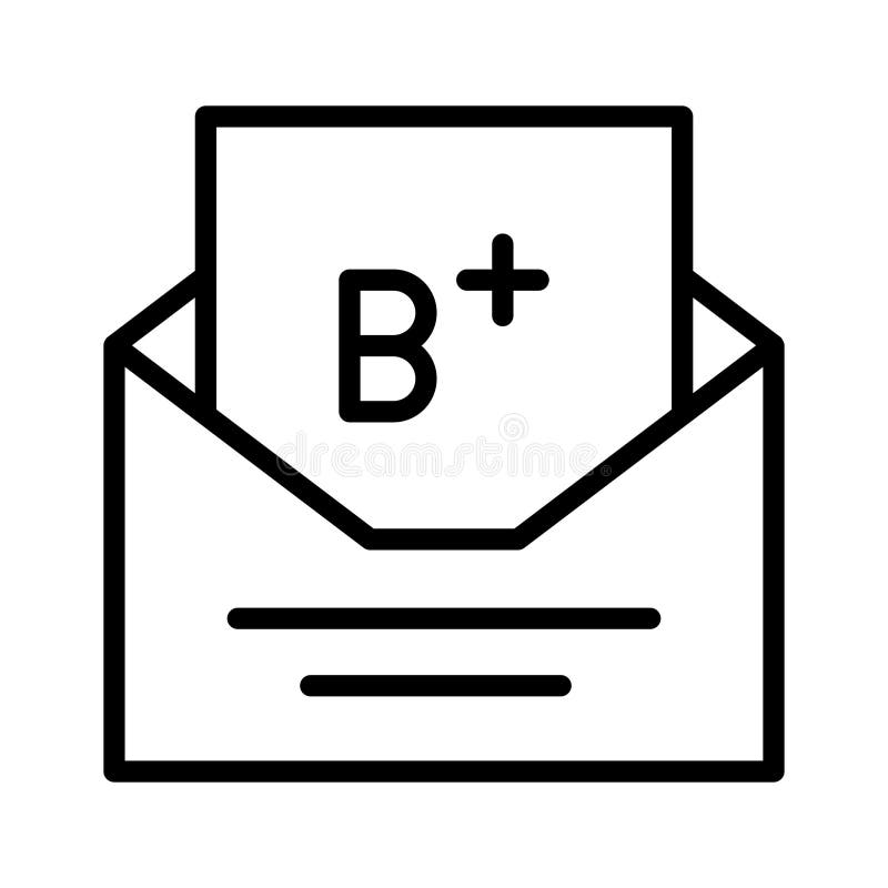 B Plus Grades, Exam Result or Exam Report Vector Design Stock Vector ...