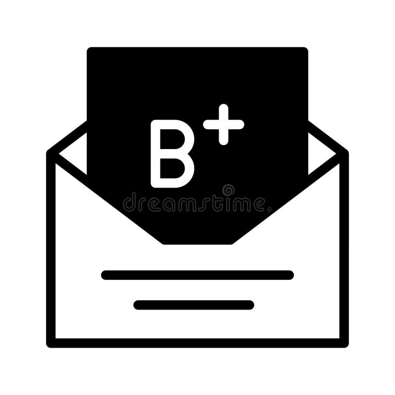 B Plus Grades, Exam Result or Exam Report Vector Design Stock Vector ...
