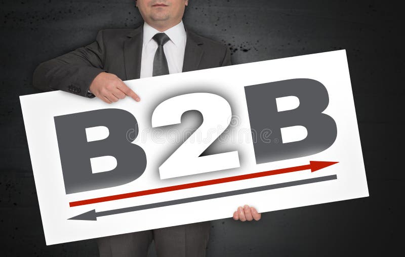 B2B Poster is Held by Businessman Stock Photo - Image of shows, manager ...