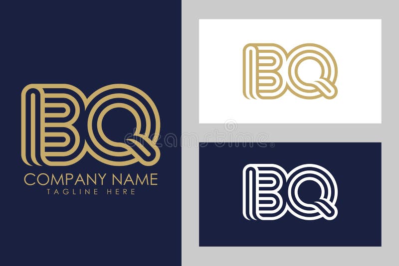 B and Q Combination Lines Letter Logo. Creative Line Letters Design ...