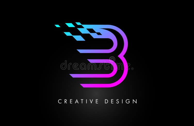 B Racing Style Letter Logo Design Icon Vector Stock Vector ...