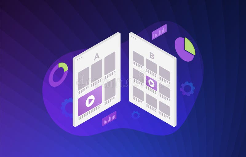 A B Split Testing Illustration Concept - Two Webpages with a Different ...