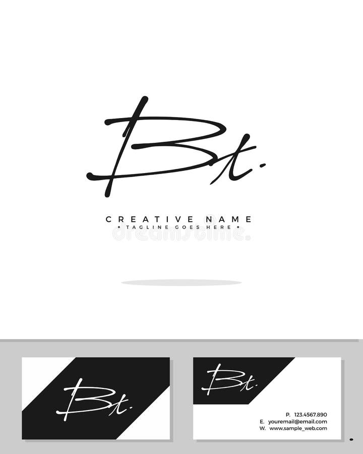 B T BT Initial Logo Signature Vector. Handwriting Concept Logo. Stock ...