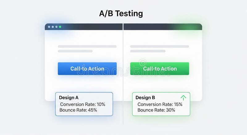 An a B Testing Graphic Showcases a Comparison of Two Website Designs ...