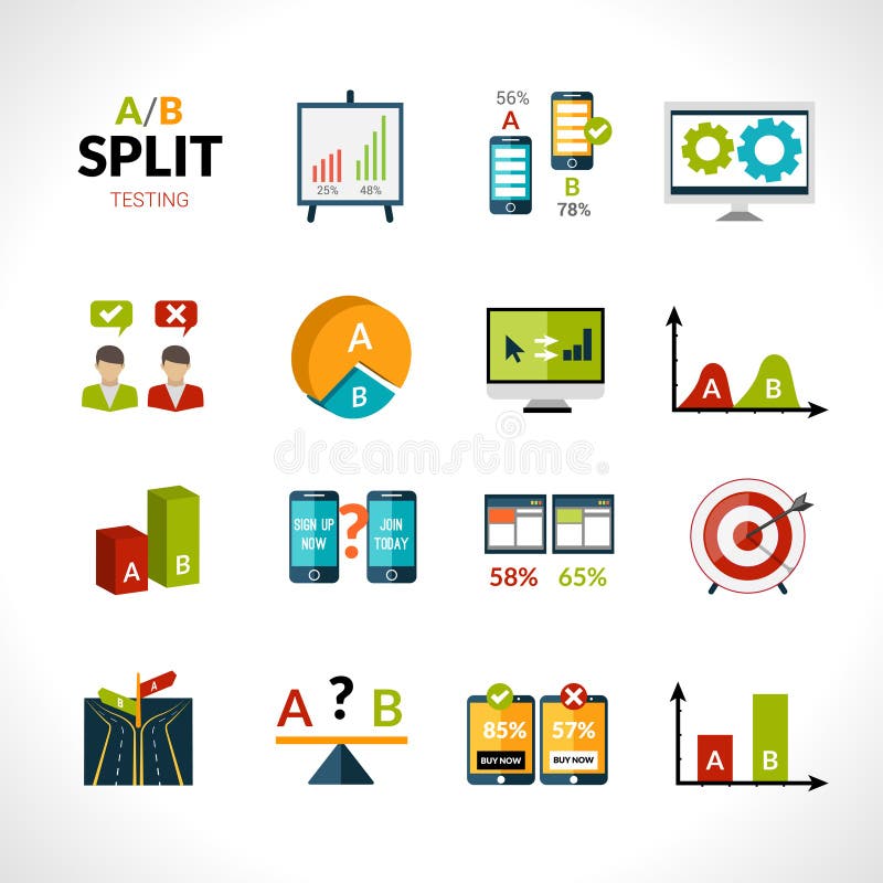 A-b Testing Icons Vector Design Illustration Stock Vector ...