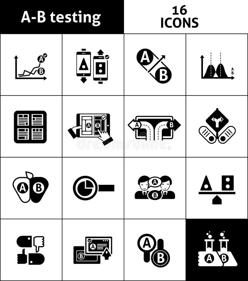A-b Testing Icons Black stock vector. Illustration of collection - 55524501