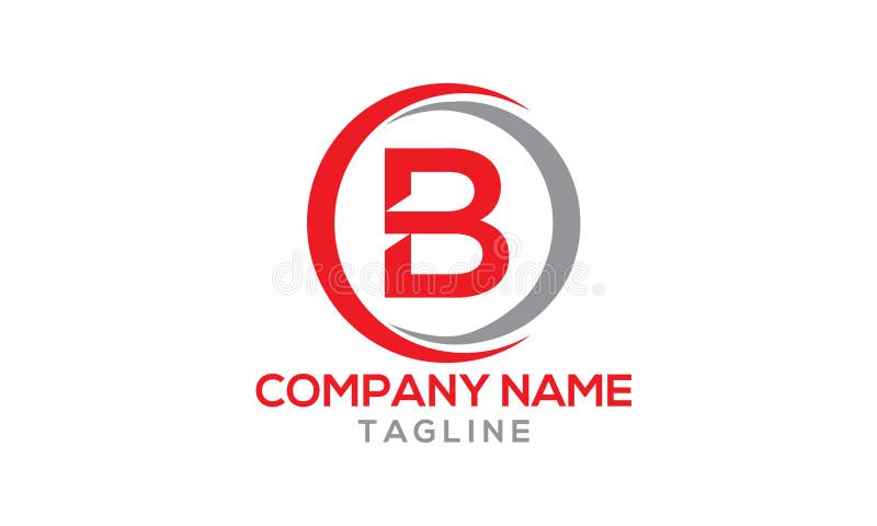 B Typography Logo Design Alphabet Stock Vector - Illustration of circle ...