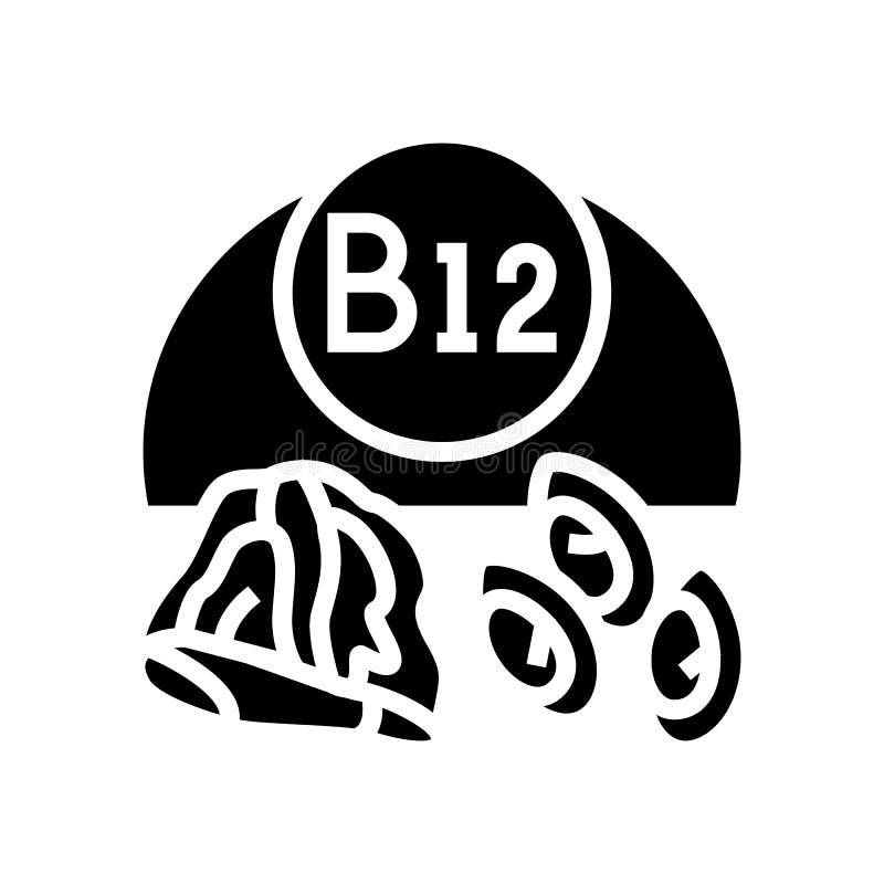 B12 Vitamin Glyph Icon Vector Illustration Stock Illustration ...