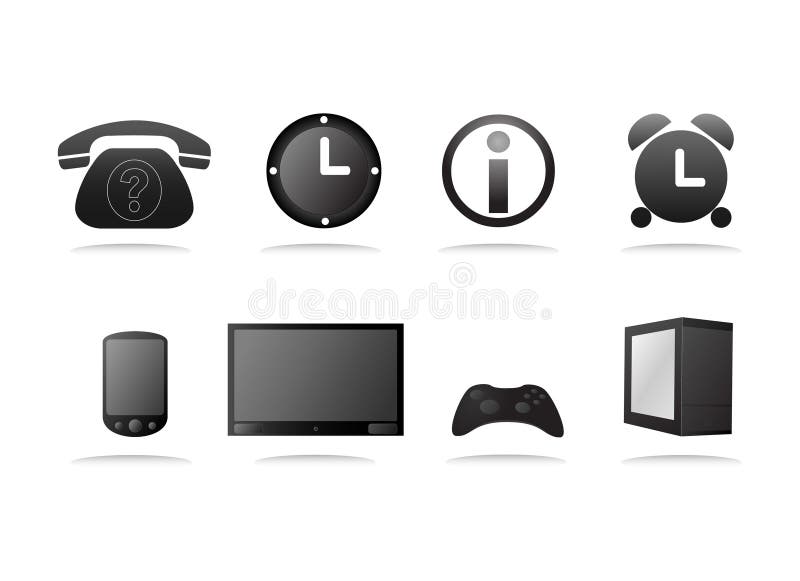 B&w home pc stock vector. Illustration of round, information - 8661453