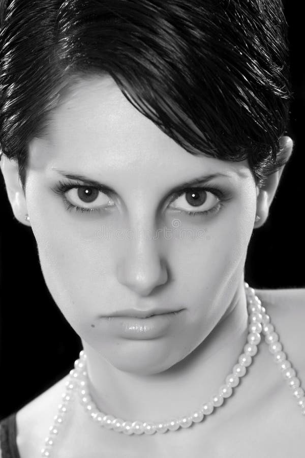 B&W Portrait of Fashion Model Stock Photo - Image of face, portrait ...