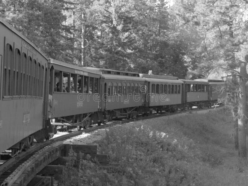 B&w train turning stock image. Image of forest, train - 201324041