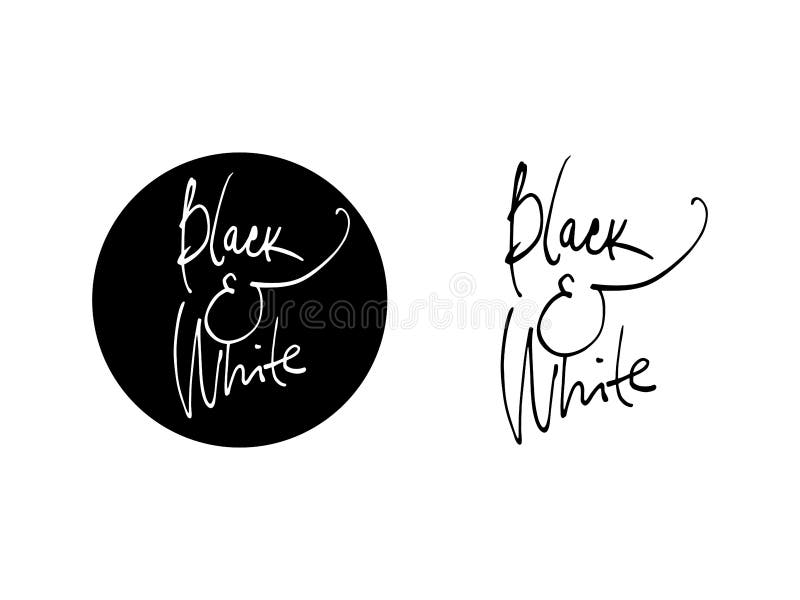 Calligraphic Inscription Black and White. Vector Black and White Image ...