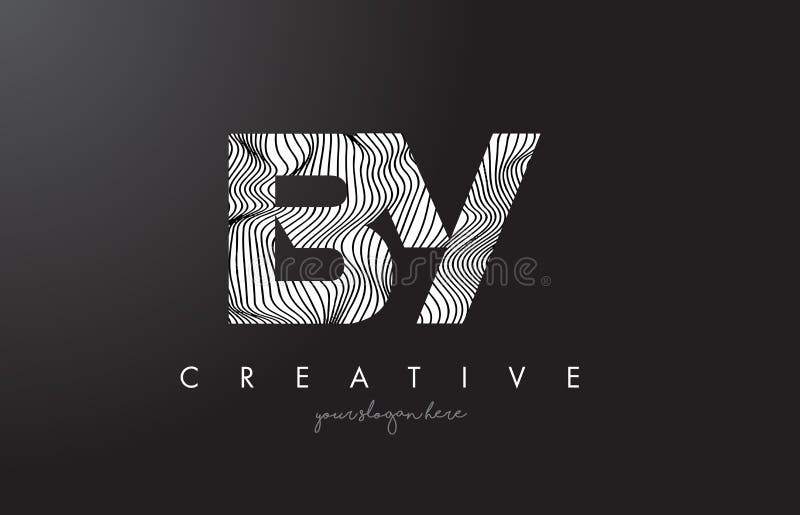 By B Y Letter Logo with Zebra Lines Texture Design Vector. Stock Vector ...