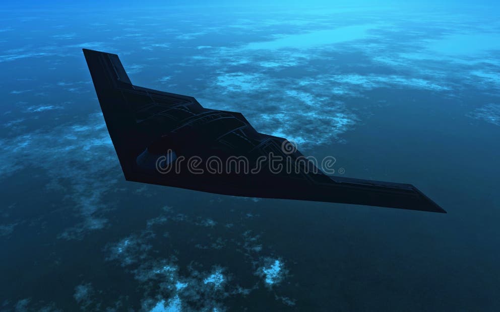 B2 Bomber at night stock illustration. Illustration of night - 13539744