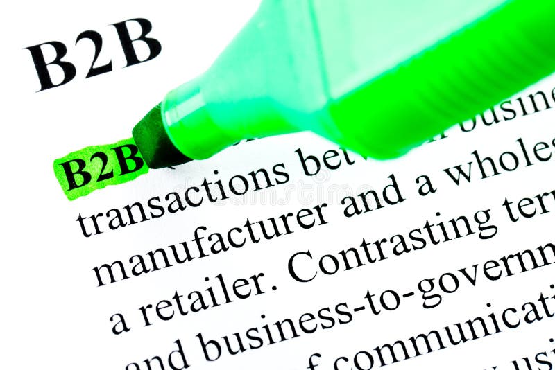 B2B Definition Highlighted in Green Stock Image - Image of document ...