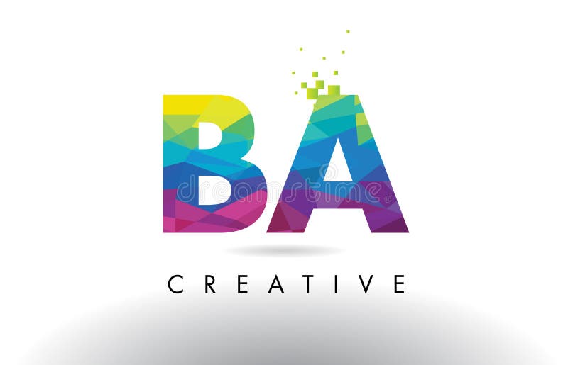 BA B a Colorful Letter Origami Triangles Design Vector. Stock Vector ...
