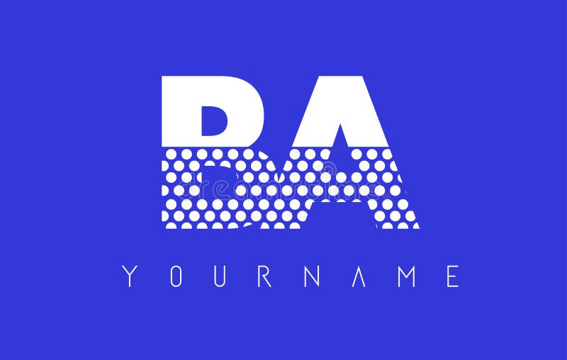 BA B a Dotted Letter Logo Design with Blue Background. Stock Vector ...