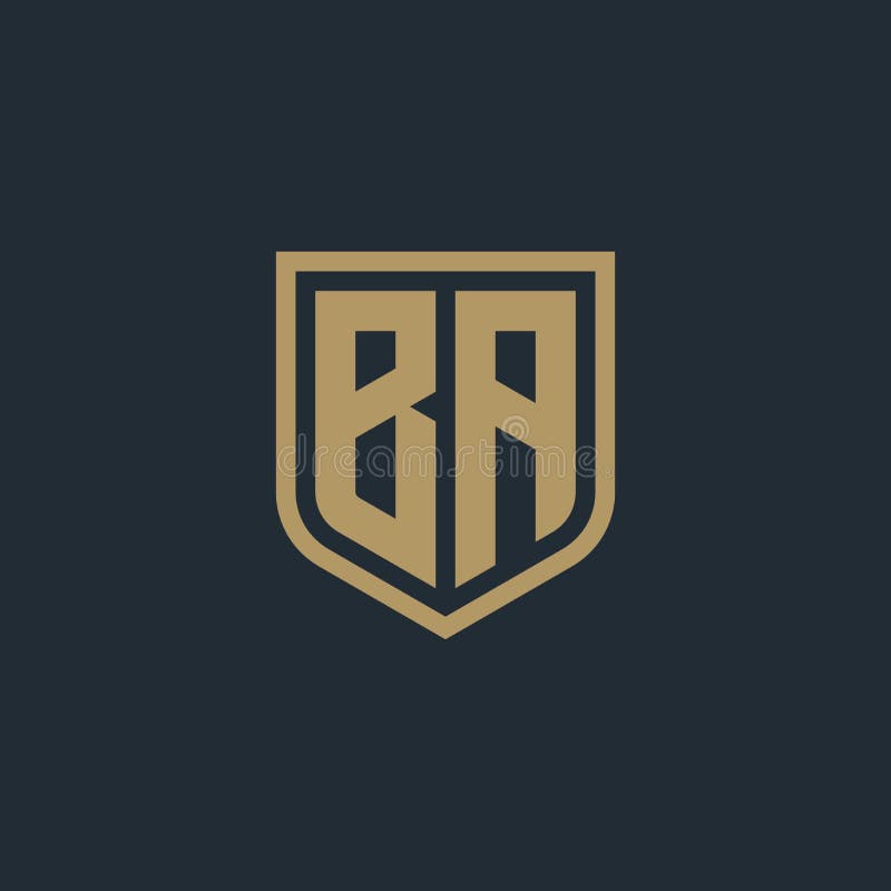 BA Letter Initial Shield Logo Frame Design Inspiration Stock ...