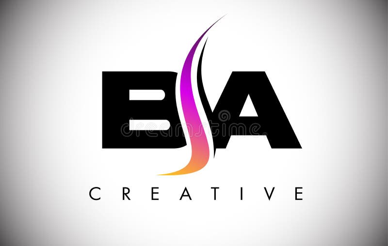 BA Letter Logo Design with Creative Shoosh and Modern Look Stock Vector ...