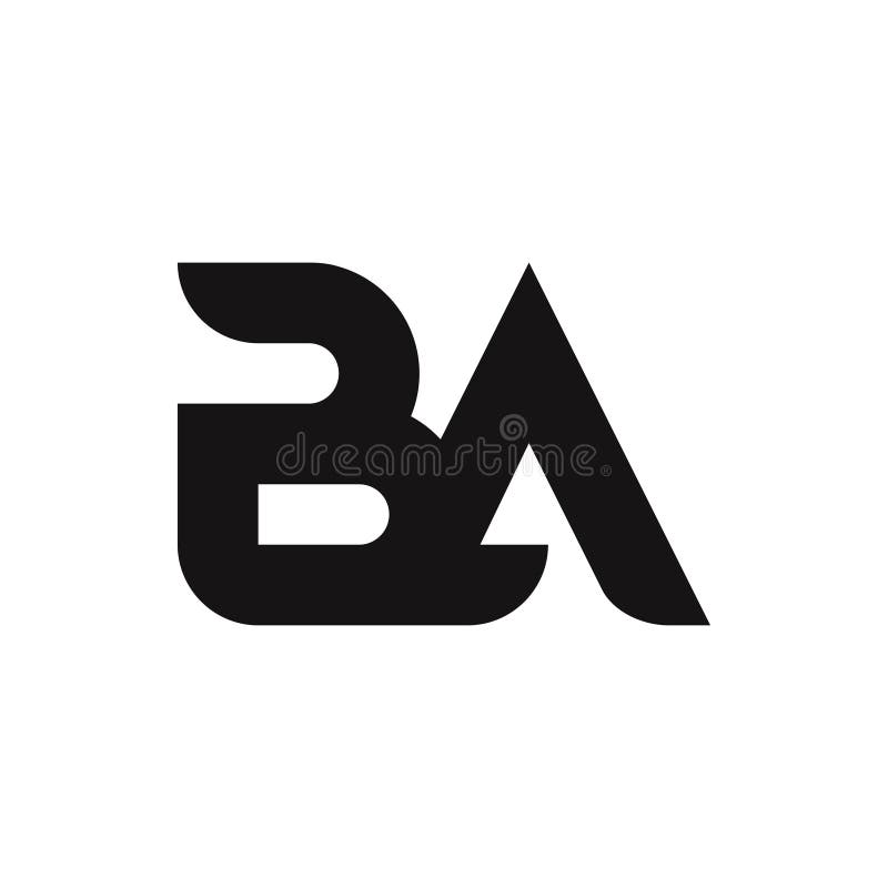 BA Letter Logo Design with Simple Style Stock Vector - Illustration of ...