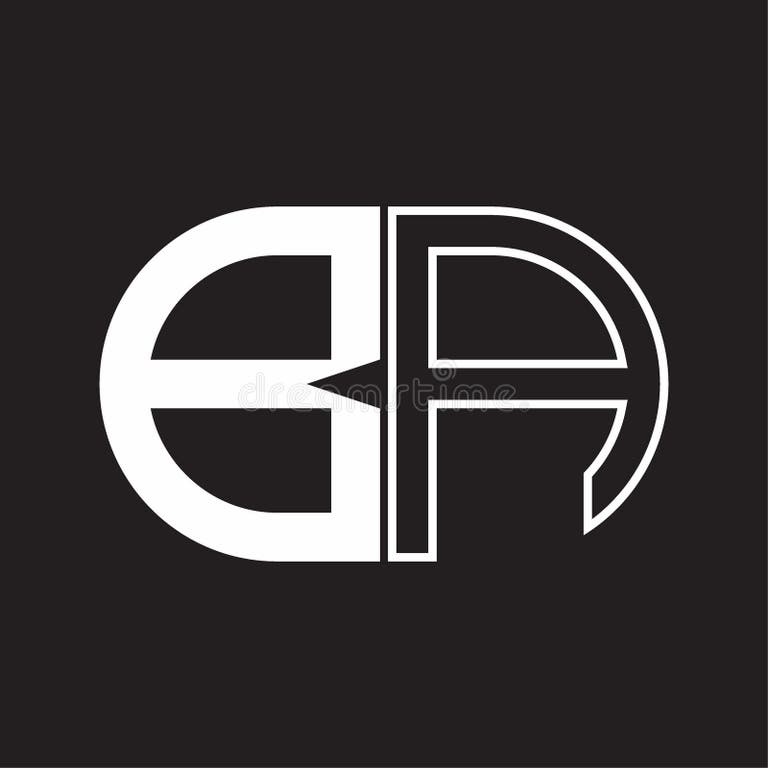 BA Letter Logo Monogram with Oval Shape Negative Space Design Template ...