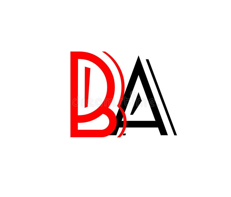 BA logo design stock illustration. Illustration of text - 227755604