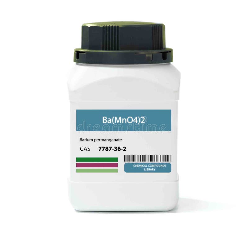 Ba(MnO4)2 - Barium Permanganate Stock Photo - Image of label, chemistry ...