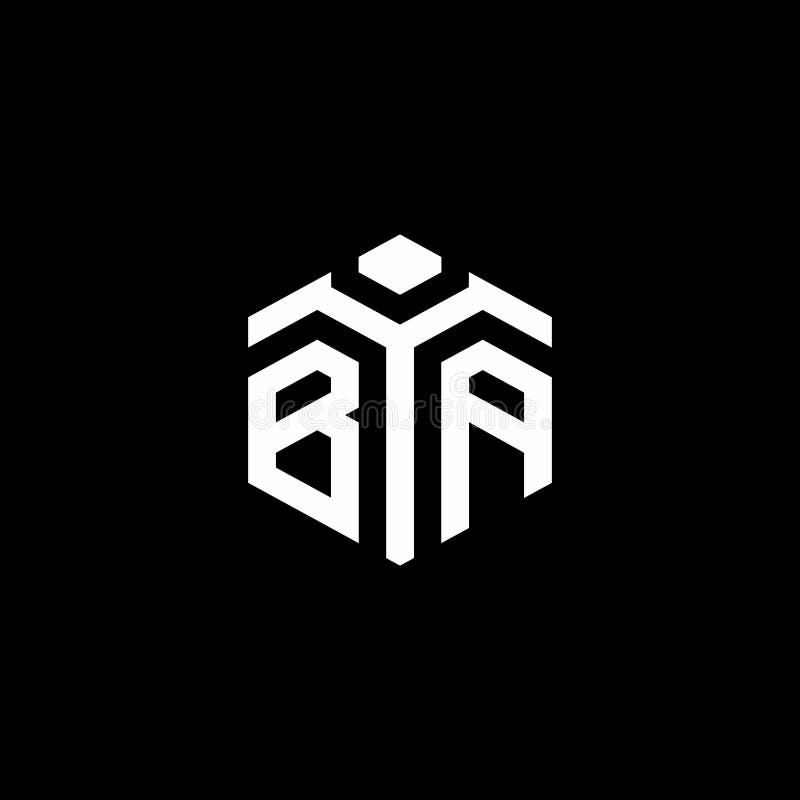 BA Monogram Logo with Abstract Hexagon Style Design Template Stock ...