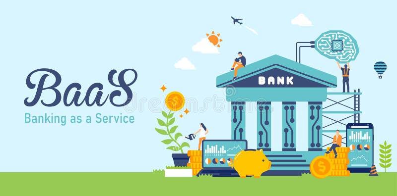 BaaS ( Banking As a Service ) Vector Banner Illustration Stock Vector ...