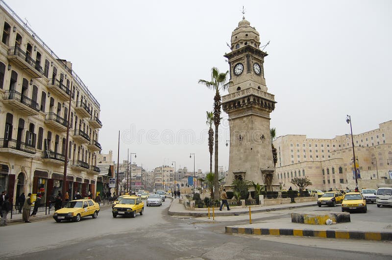 Bab Al Faraj Clock Tower - Aleppo - Syria Editorial Stock Photo - Image ...