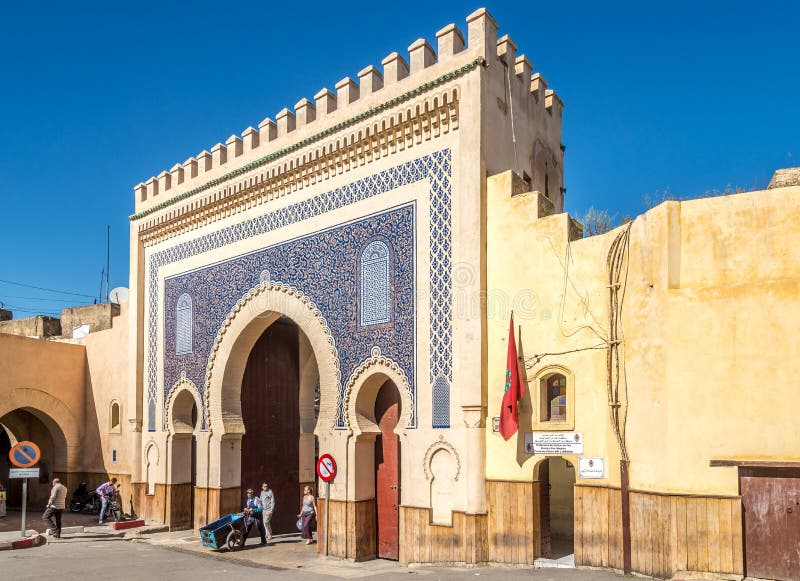 Bab Boujloud Blue Gate in Fez Van Marokko Redactionele Stock Foto ...