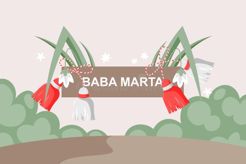 Baba Marta background stock vector. Illustration of national - 268171148