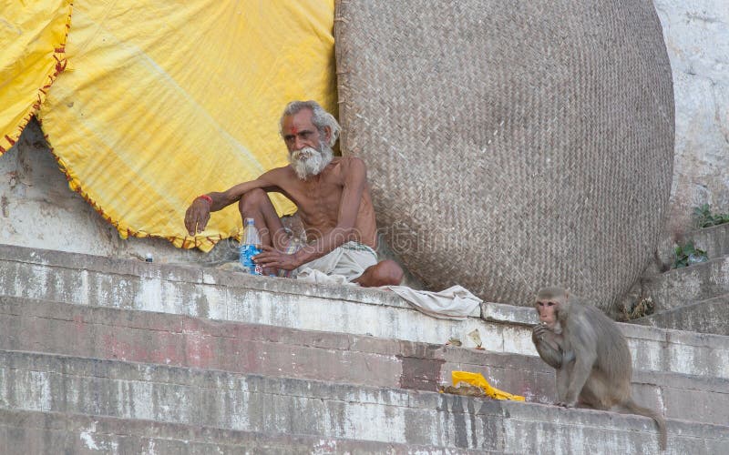 Baba and monkey editorial photography. Image of destination - 29539727