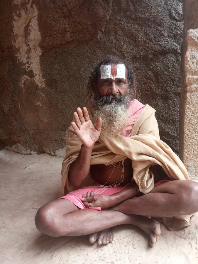 Baba Sadhu Near Kamalapur Village Editorial Image - Image of village ...