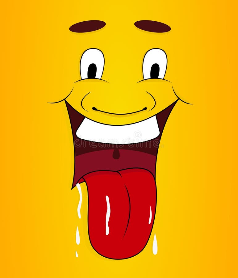 Cara Com Fome Do Emoticon Ou Do Emoji No Fundo Amarelo Smiley Amarelo ...