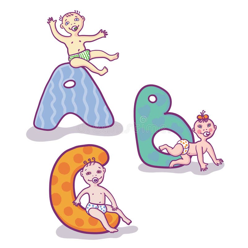 Babies with ABC. stock vector. Illustration of preschool - 16118647