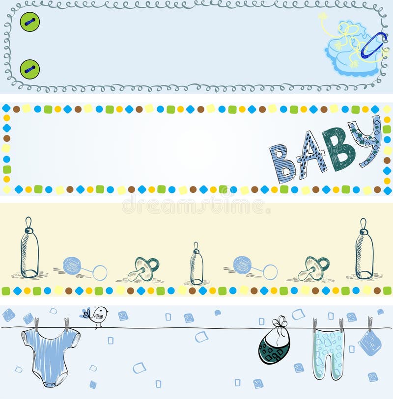 Babies banners stock vector. Illustration of birth, drawing - 28741570