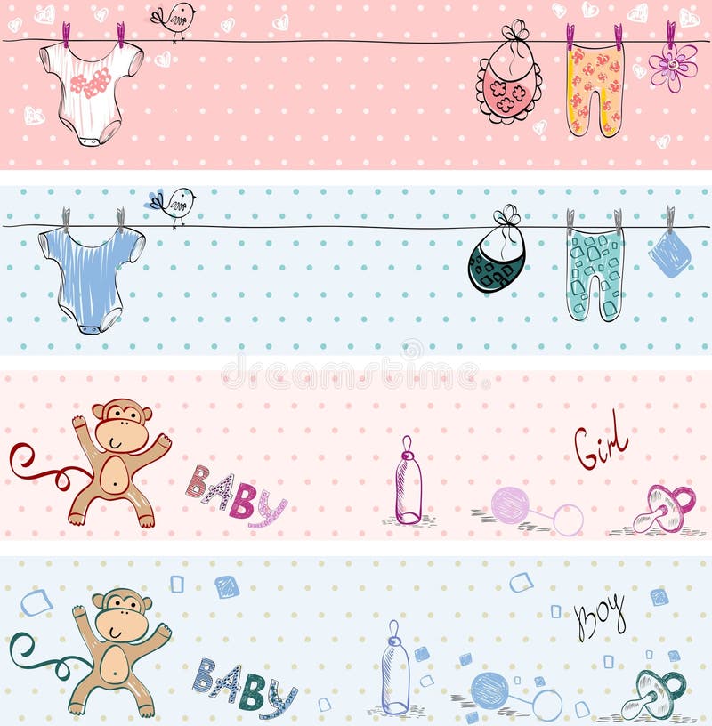 Babies banners stock vector. Illustration of baby, little - 40192697
