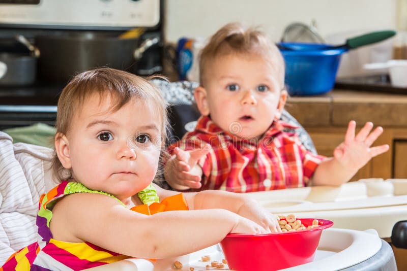Babies Eat Breakfast stock image. Image of pretty, morning - 43205129