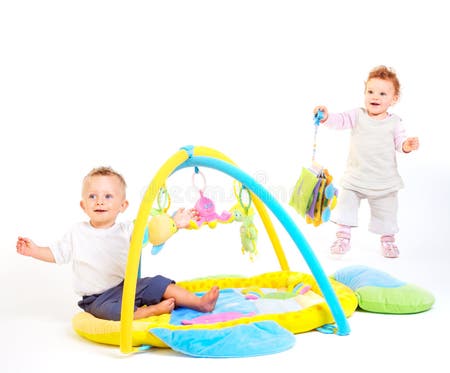 Babies play with toys stock image. Image of baby, months - 2933013