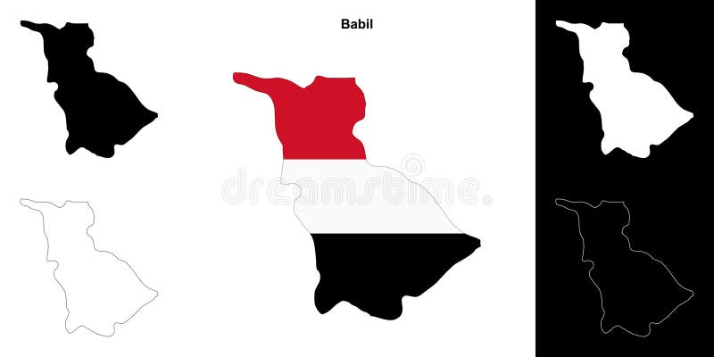 Babil outline map stock vector. Illustration of contour - 324021346
