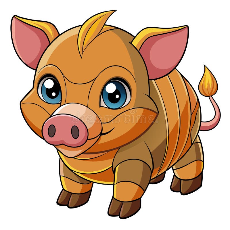 Babirusa Pig Learns Vector Kawaii Stock Vector - Illustration of sign ...