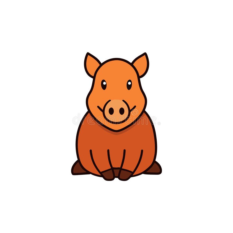 Babirusa Pig Sits Icon Vector Illustration Stock Vector - Illustration ...