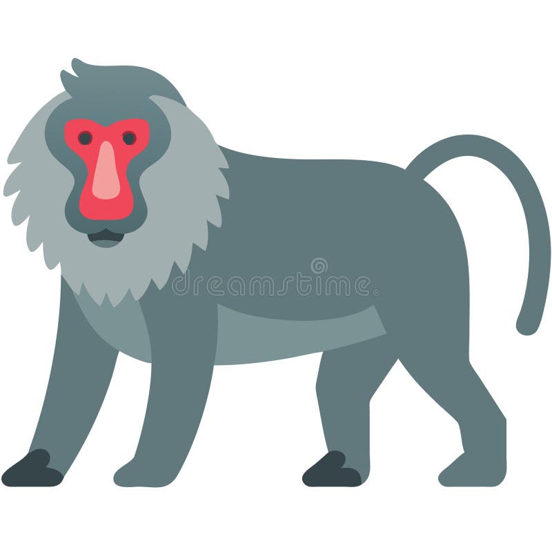 Baboon Face Bright Vector Illustration for Educational Materials and ...