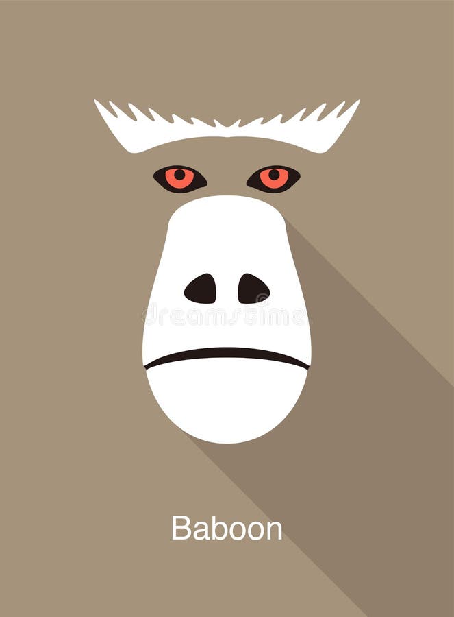Baboon Face Flat Icon Design Vector Illustration Stock Vector ...