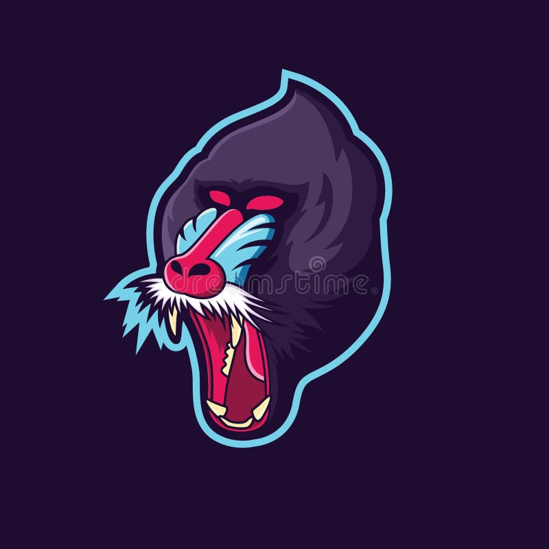 Baboon Head Mascot Logo Design Stock Vector - Illustration of design ...