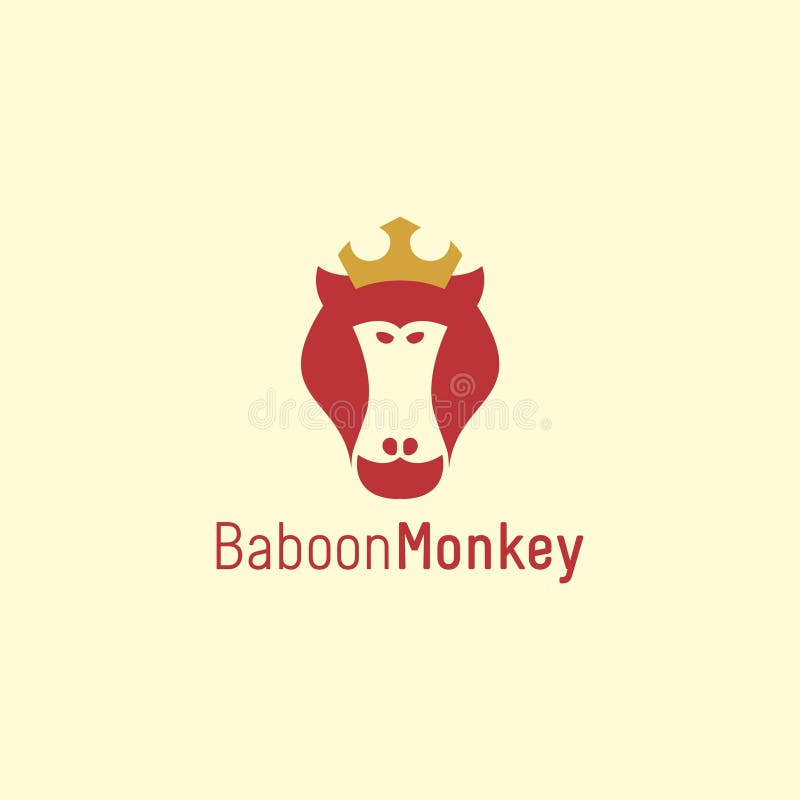 Baboon Monkey Crown Logo stock vector. Illustration of jungle - 307954435