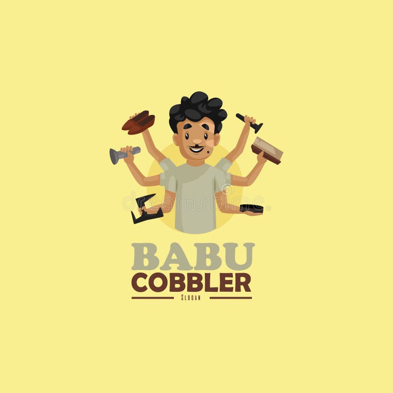 Babu Cobbler Vector Mascot Logo Stock Vector - Illustration of font ...