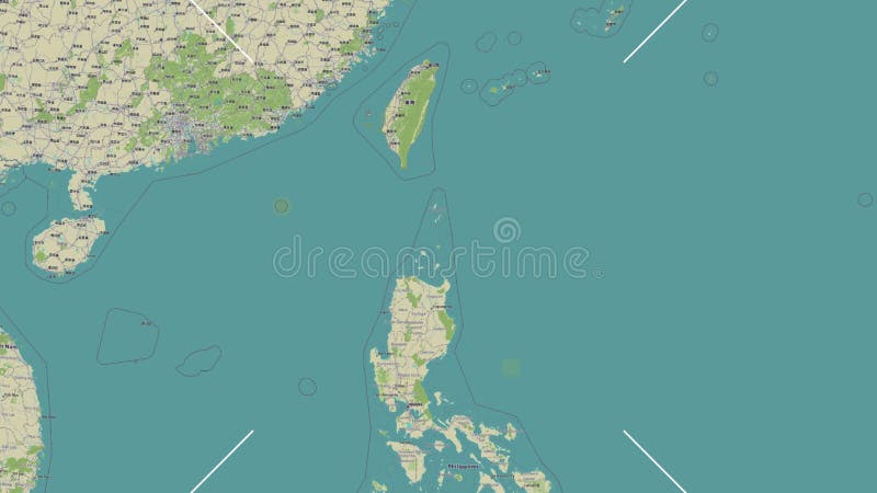 Babuyan Island in the South China Sea. OSM Map. Slide Stock Video ...